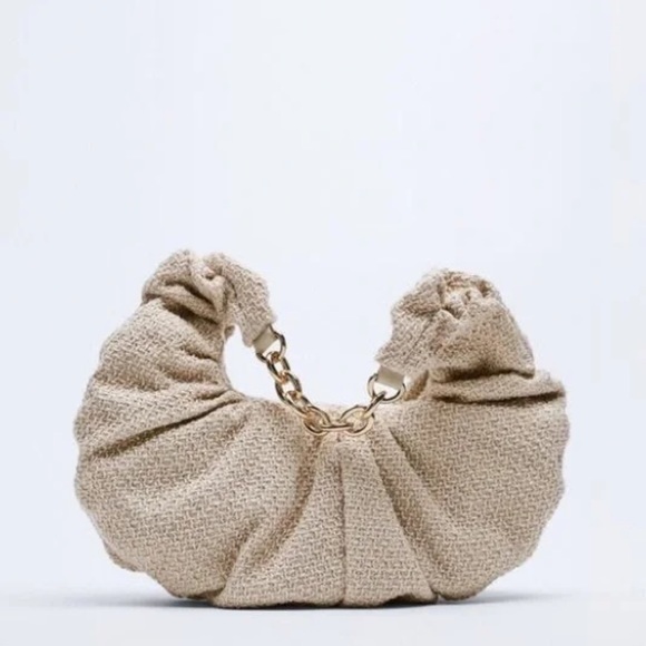 Zara | Bags | Zara Purse Beige Gold Chain Nwt | Poshmark